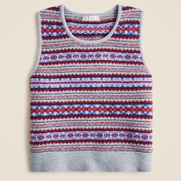 J. Crew | Sweaters | J Crew Fair Isle Sweater Shell In Boiled Wool ...